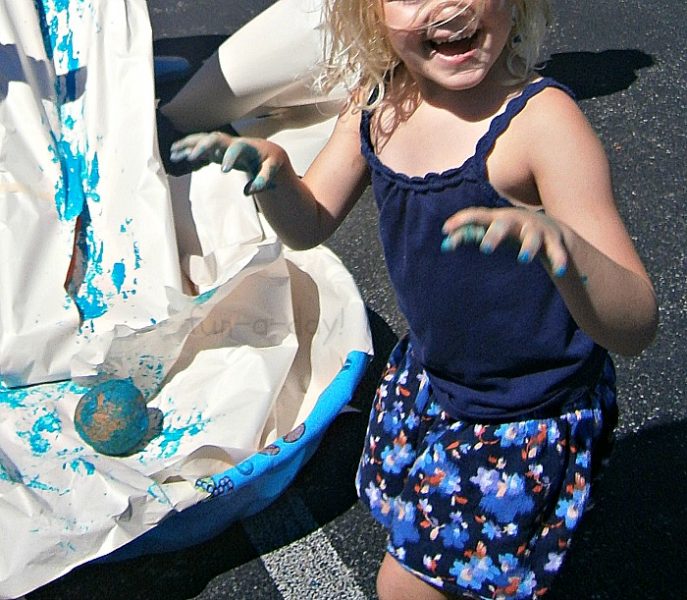 Painting with Coconuts Process Art - Fun-A-Day!
