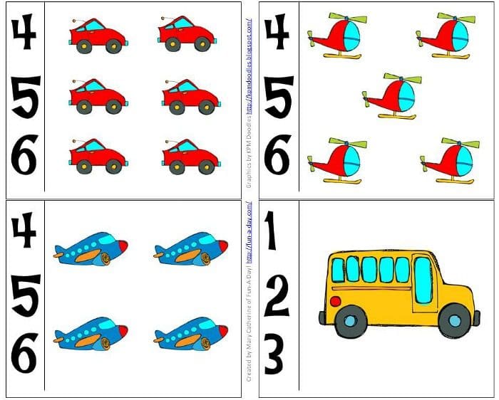 Preschool Printables Transportation Actividades Numericas 