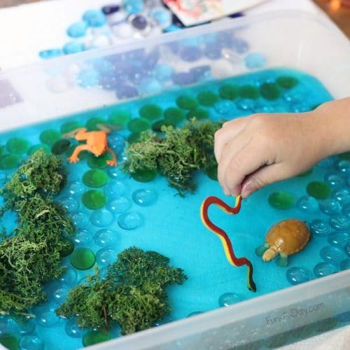 Simple Pond Sensory Play Idea - Fun-A-Day!