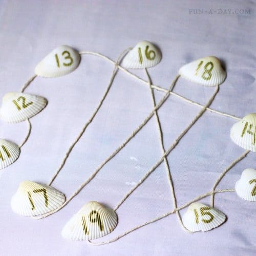 Preschool Number Games | Rope & Shell Connect-the-Dots - Fun-A-Day!