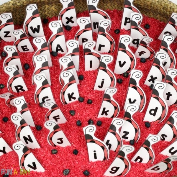 Use These Printable Ladybug Letter Puzzles in a Sensory Bin - Fun-A-Day!