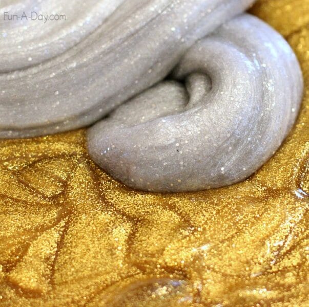 Absolutely Gorgeous Gold and Silver New Year Slime Recipe - Fun-A-Day!
