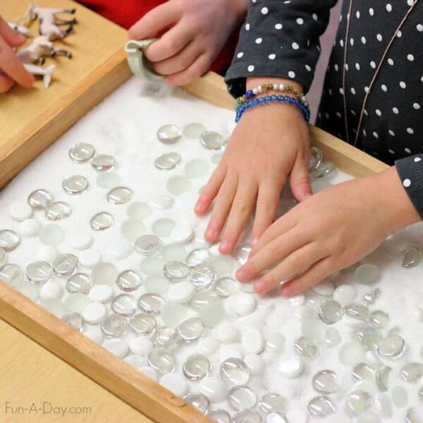Snow Writing Tray for a Preschool Arctic Theme - Fun-A-Day!