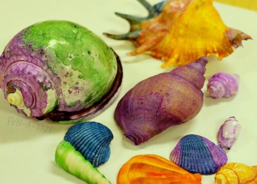 Shell Painting Process Art in Preschool - Fun-A-Day!