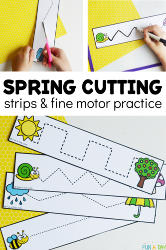 Spring Cutting Strips Fine Motor Free Printable - Fun-A-Day!