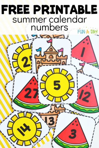 Free Printable Summer Calendar Numbers - Fun-A-Day!