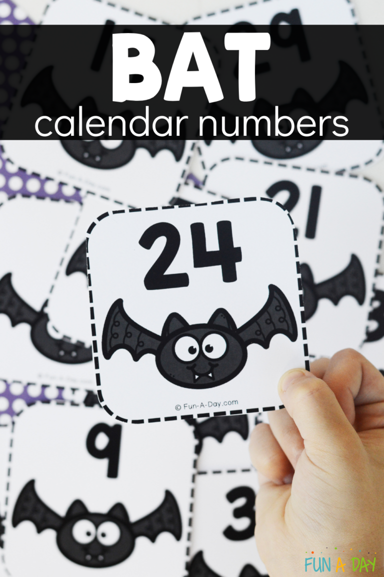 Bat Calendar Numbers Free Printable - Fun-A-Day!