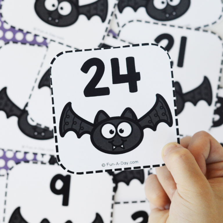 Bat Calendar Numbers Free Printable - Fun-A-Day!