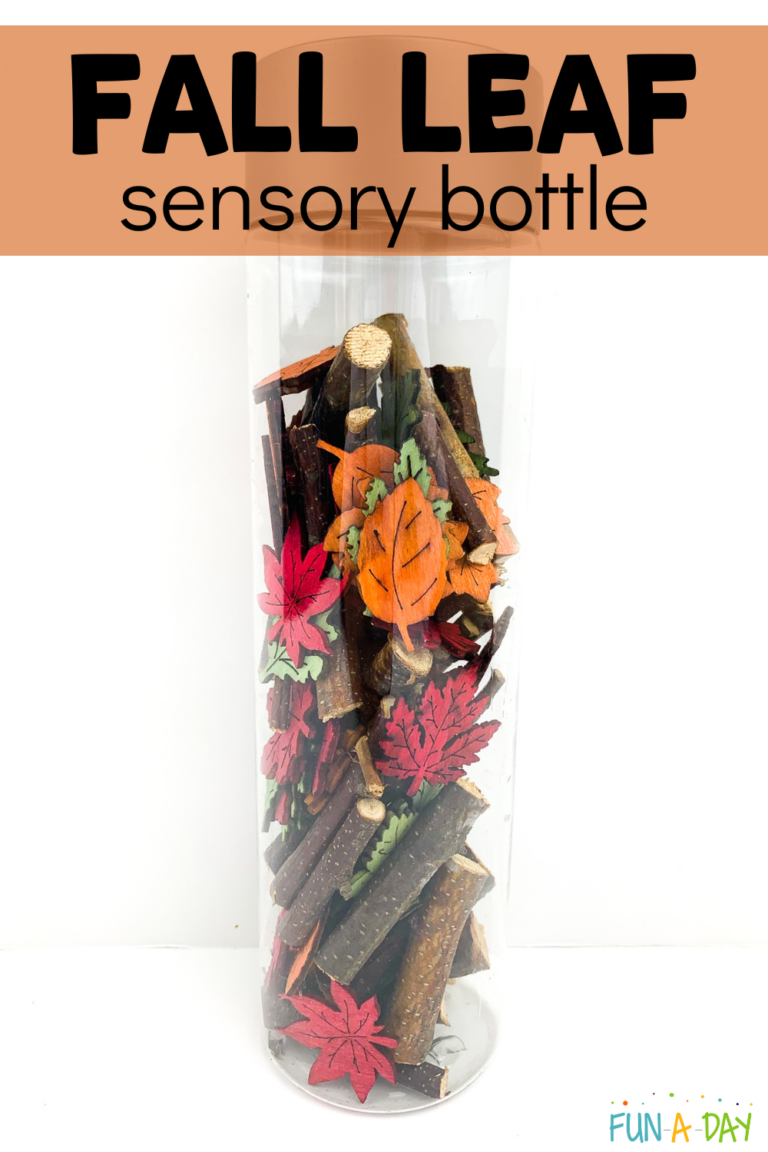 How to Make a Fall Leaf Sensory Bottle - Fun-A-Day!