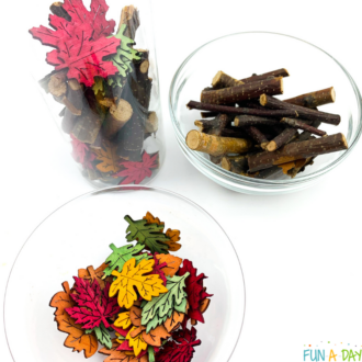 How to Make a Fall Leaf Sensory Bottle - Fun-A-Day!