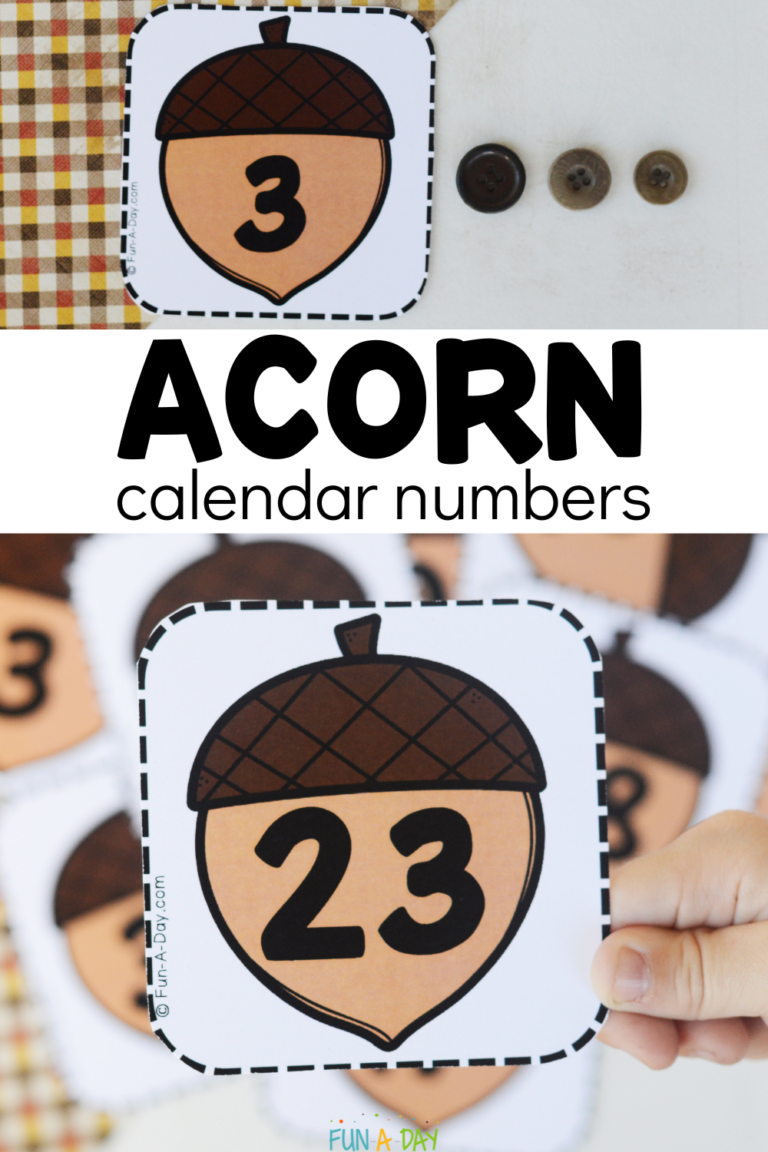 Acorn Calendar Numbers Free Printable - Fun-A-Day!
