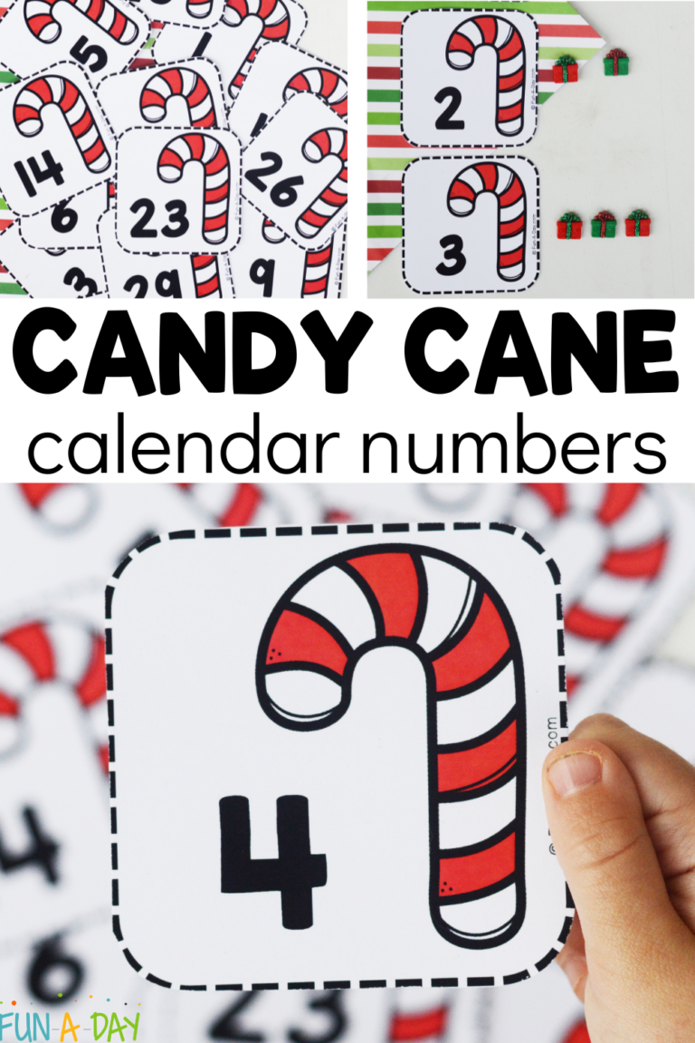 Candy Cane Calendar Numbers Free Printable - Fun-A-Day!