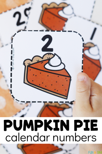 Pumpkin Pie Calendar Numbers Free Printable - Fun-A-Day!