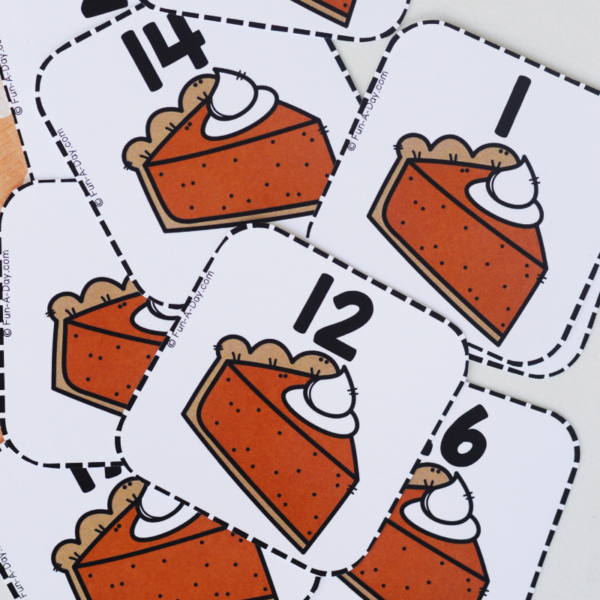 Pumpkin Pie Calendar Numbers Free Printable - Fun-A-Day!