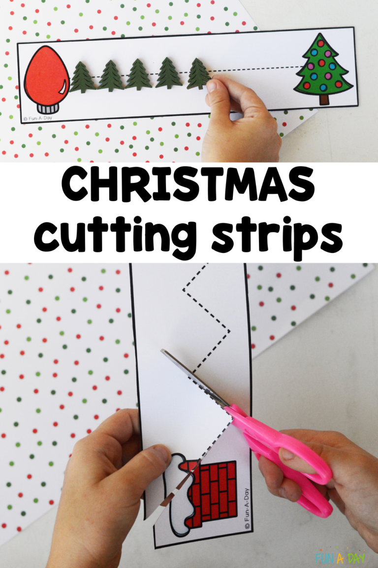Christmas Cutting Strips Free Printable - Fun-A-Day!