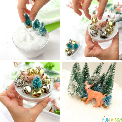 Snowy Reindeer Sensory Bin - Fun-A-Day!