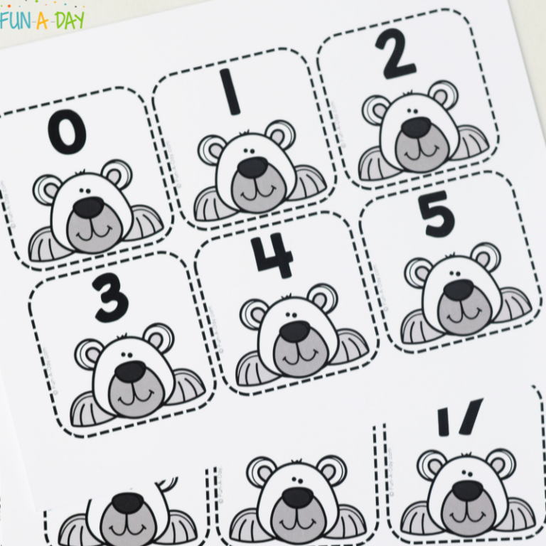 Polar Bear Calendar Numbers Free Printable - Fun-A-Day!