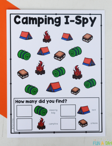 I Spy Camping Free Printable - Fun-A-Day!