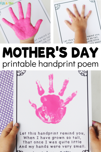 Mother's Day Handprint Poem Free Printable - Fun-A-Day!
