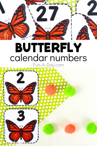 Butterfly Calendar Numbers Free Printable - Fun-A-Day!