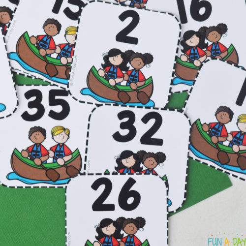 Canoe Calendar Numbers Free Printable - Fun-A-Day!
