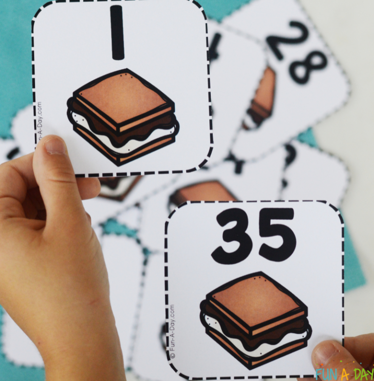 S'mores Calendar Numbers Free Printable - Fun-A-Day!