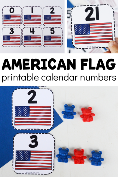 American Flag Calendar Numbers Free Printable - Fun-A-Day!