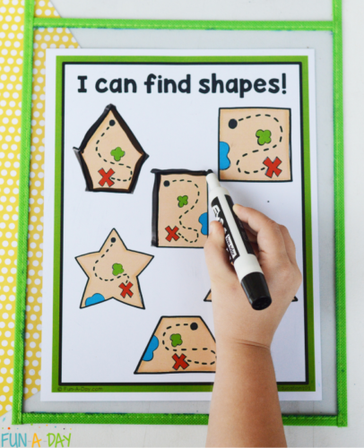 Treasure Map Shape Mats Free Printable - Fun-A-Day!