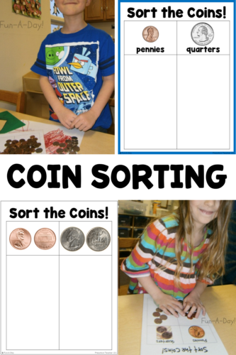 Coin Sorting Mat Free Printable - Fun-A-Day!